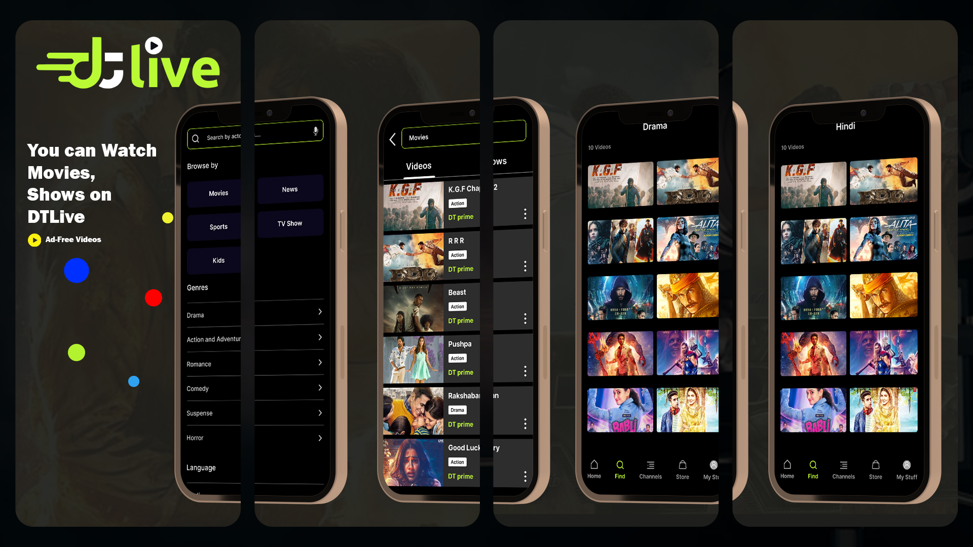 DTLive - Movies – TV Series – Live TV - Channels - OTT - Android app | Laravel Admin Panel by ...